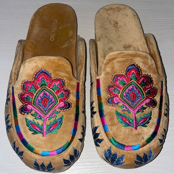 FARM Rio | Shoes | Farm Rio Sand Island Velvet Tapestry Clog Mule Slide ...